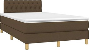 Box spring postel s matrací a LED tmavě hnědá 120x200 cm textil 3133944