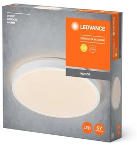 Bílé LED stropní svítidlo 24 W LONDON 400 mm, teplá bílá