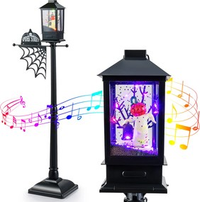 Costway 155 cm Halloween dekorativní pouliční lampa s 6 barevnými LED světly