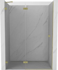 Mexen, Mexen Lunar levé otočné sprchové dveře 140 cm, transparentní, broušené zlato - 834-140-000-55-00-L