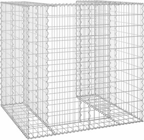 Gabionová zástěna pro popelnici pozinkovaná ocel 110x100x110 cm 151298