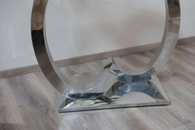 Stříbrný skleněný konzolový stůl 110cm 40cm
