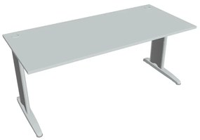 Stůl pracovní rovný 180 cm - Hobis Flex FS 1800 Dekor stolové desky: šedá, Barva nohou: Stříbrná