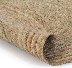 Kusový koberec ze splétané juty 90 cm kulatý 245336
