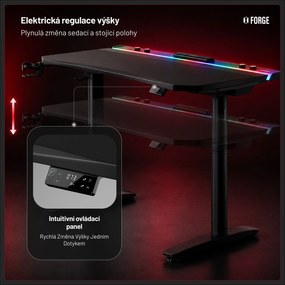 Elektrický herní stůl RGB s držáky, černý, 140 cm: Diablo X-Forge 1400