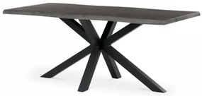 Jídelní stůl 180x90 šedý dub kovová noha ve tvaru hvězdy černý lak HT-F4618 GREY