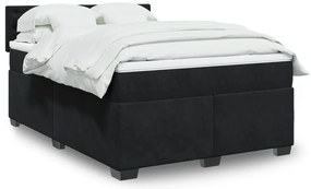 Box spring postel s matrací černá 140 x 190 cm samet 3286320