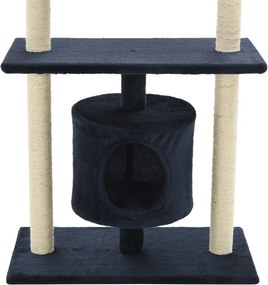 Škrabadlo pro kočky se sisalovými sloupky 95 cm tmavě modré 170516