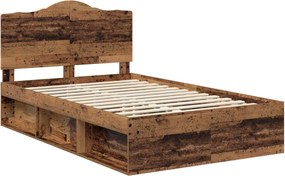 Rám postele Staré dřevo 120 x 200 cm Masivní borové dřevo 3413333
