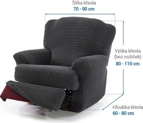 Super strečové potahy NIAGARA antracitová relaxační křeslo ( š.70 - 90 cm)