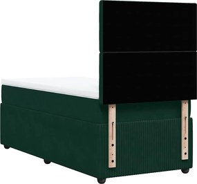 Box spring postel s matrací tmavě zelená 90x190 cm samet 3292229