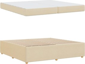 Rám postele Krémová 200 x 200 cm textil 3398436