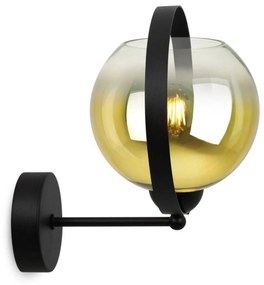 Nástěnné svítidlo BERGEN GOLD RING, 1x zlaté/transparentní skleněné stínítko (fi 15cm)