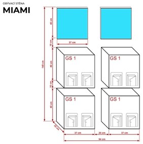 Ral Předsíňová stěna MIAMI 3 - Sonoma