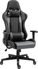 Ergonomická kancelářská židle Vinsetto herní otočná židle z umělé kůže a pěny černá 67,5x74x126-136 cm pro pohodlnou práci a hraní | Aosom.de