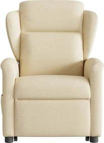 Zvedací polohovací křeslo krémové textil 3303142