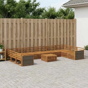 Sedací soupravy 11 ks Masivní akátové dřevo 3383917