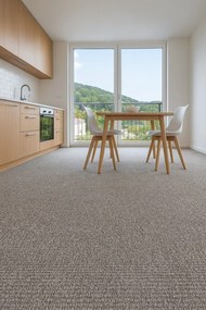 Vopi, Metrážový koberec Alassio šedobéžový - neúčtujeme odřezky z role, na míru, šíře 2m,3m,4m, šedá, filc, kuchyně