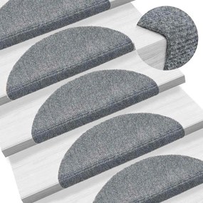 Schodové rohože samolepicí 30 ks 56 x 17 x 3 cm světle šedé půlkulaté 3365682