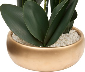 Umělá orchidej ve zlatém květináči SANAE, výška 65 cm