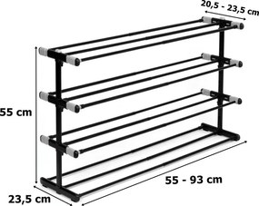 Botník DIANA 4 úrovně, černý