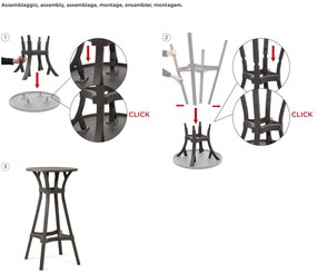 Nardi Barový plastový stůl COMBO HIGH 70 Barva plastu: Cactus