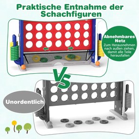 Costway 4 v 1 Čtyři v řadě s házením prstenem a basketbalovým košem a golfovou