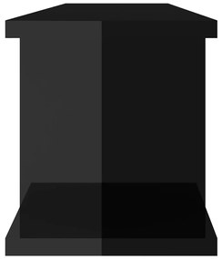 Nástěnné police 2 ks černé vysoký lesk 75 x 18 x 20 cm kompozit - Default Title