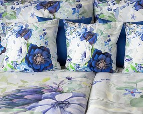 Matějovský Povlečení AMARIS, modré květy, bavlna hladká digitál, 140x220cm + 70x90cm