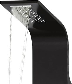 Sprchový panel set hliníkový 20 x 44 x 130 cm černý 142996