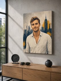 Pánský minimalistický pop-art portrét na plátně z fotky