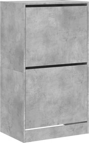 Botník se 2 výklopnými zásuvkami betonově šedý 60 x 42 x 108 cm 3214388