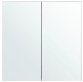 Koupelnová zrcadlová skříňka 60 x 60 cm bílo stříbrná NAVARRA Beliani
