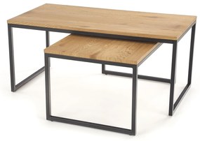 Set konferenčních stolků s dubovou deskou NOIRBLAND