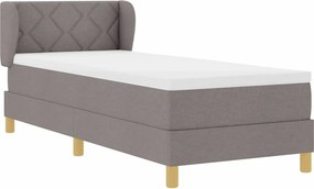 Postel s boxspringem s čelo Taupe 80 x 200 cm textil 3340245