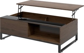 HOMCOM Konferenční stolek, Postranní stolek s Nastavitelnou Deskou, Stůl se Úložným Prostorem, Konferenční stolek v Moderním Designu, do Obývacího Pok
