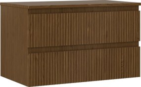 Mexen Rivel, koupelnová skříňka 80 cm s horní částí, 2 zásuvky, drážkovaná, ořech, 91A20-08047-2-BFFC86
