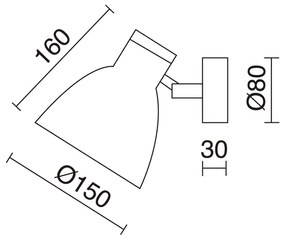 Exo 846B-G05X1A-01 nástěnné svítidlo Valan W, bílé, E27, ø15cm, IP20