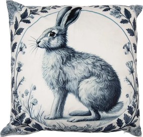 Povlak na polštář modrošedý zajíček polyester – 45x45 cm