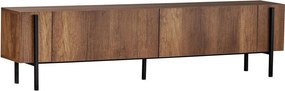 TV stolek v dekoru ořechu v tmavě přírodní barvě 180x45x30 cm Nexus – Kalune Design