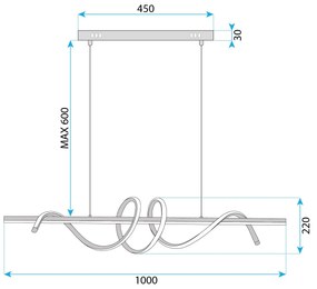 Toolight Závěsné LED svítidlo Luxury Glamour 13 G065-CP zlaté
