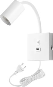 Immax 08296L - Nástěnná lampa s USB PUNTO 1xGU10/9W/230V bílá
