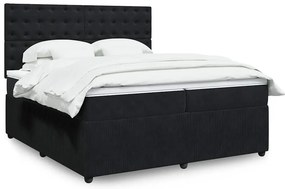 Box spring postel s matrací černá 200x200 cm samet 3292444