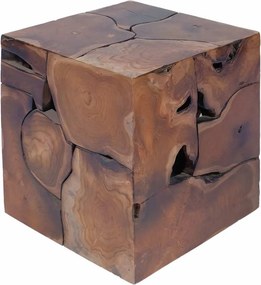 Stolička hnědá 40x40x45 cm masivní teak 243472