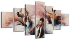 Gario Ručně malovaný obraz Nádherné baletky - 7 dílný Rozměry: 210 x 100 cm