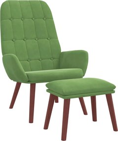 Relaxační křeslo s podnožkou světle zelené samet 3315141