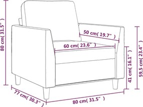 vidaXL Křeslo 60 cm umělá kůže [359323] Barva: Černá