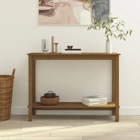 vidaXL Konzolový stolek 110x40x80 cm masivní borové dřevo [822286] Barva: medová hnědá