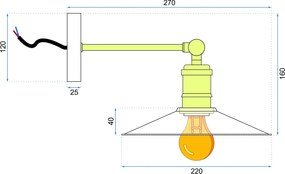 Toolight Toolight, závěsné svítidlo 1xE27 APP184-1W, černá-zlatá, OSW-00262
