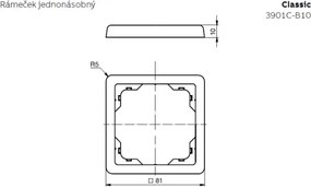 ABB Classic rámeček jasně bílá 3901C-B10 B1